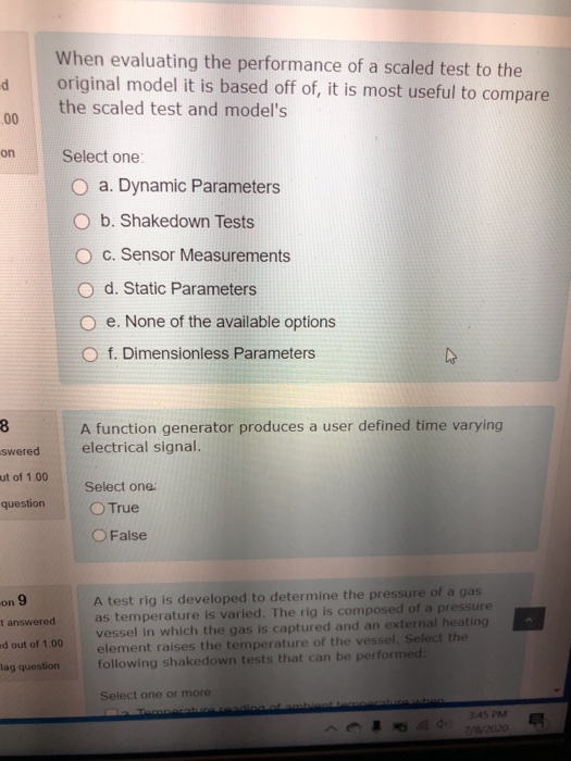 Solved d When evaluating the performance of a scaled test to | Chegg.com