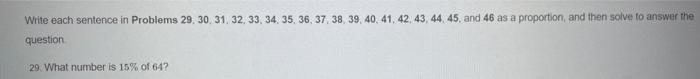 Solved problem set 6.8 question #29what number is 15% of | Chegg.com