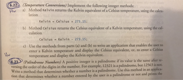 Solved Hw 6.223 Temperature Conversions) Implement the | Chegg.com