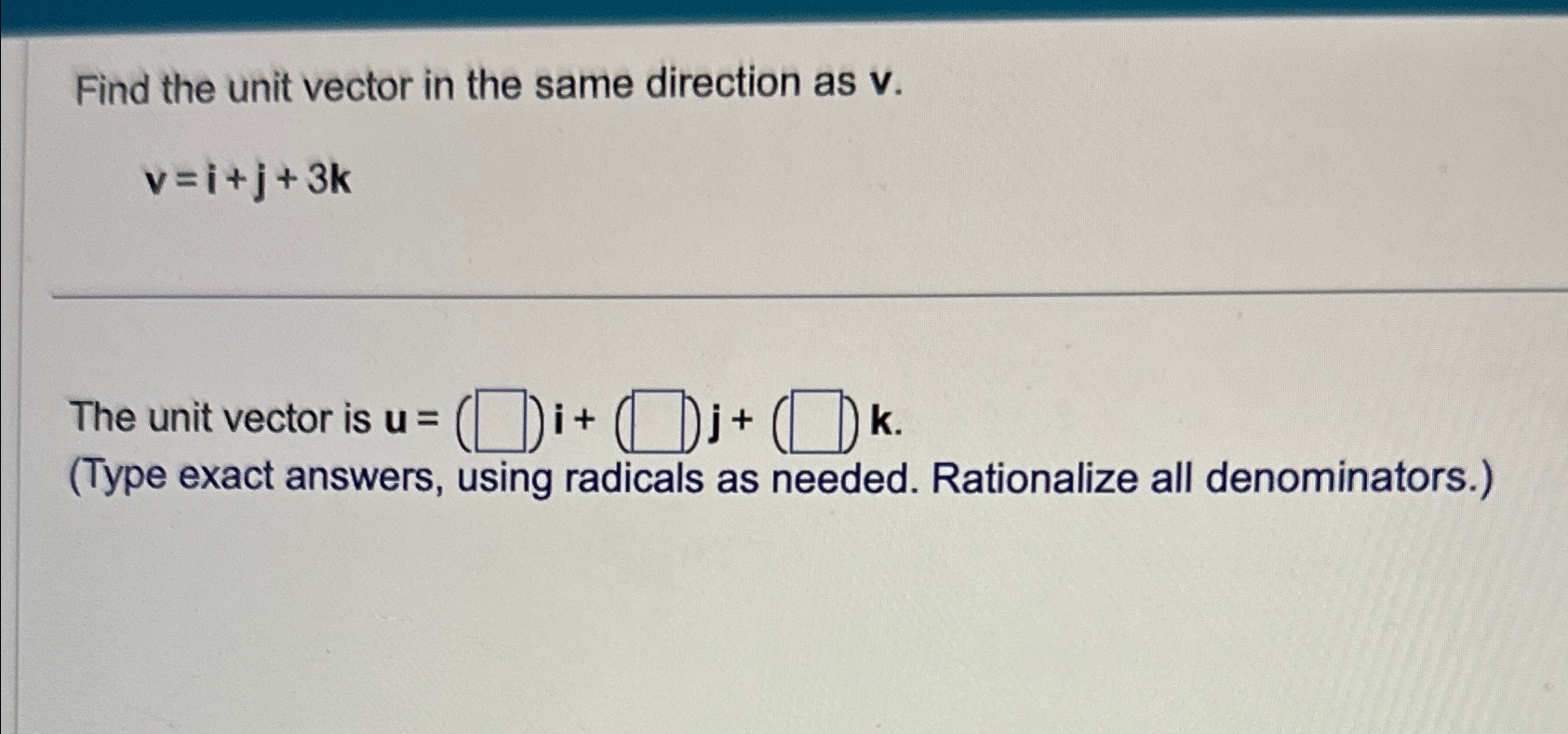 Solved Find the unit vector in the same direction as | Chegg.com