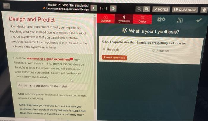 Section 2: Save the Simploids! Understanding | Chegg.com