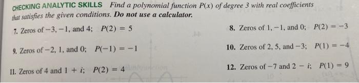 Solved CHECKING ANALYTIC SKILLS Find a polynomial function | Chegg.com