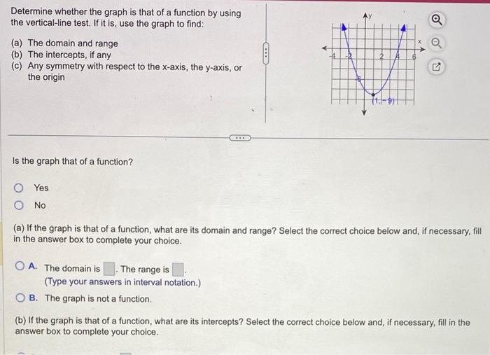 Solved Determine whether the graph is that of a function by | Chegg.com