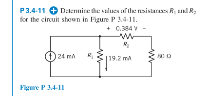 Solved P 3.4-11 ⊕ Determine the values of the resistances R1 | Chegg.com