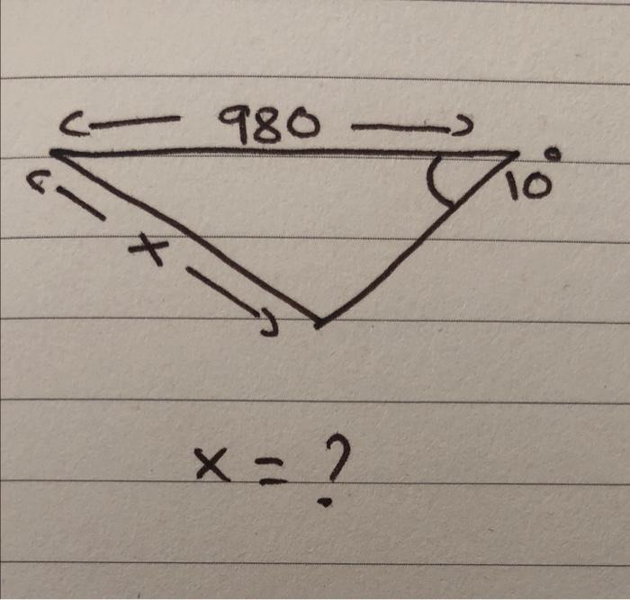 Solved 980 10 х X = ? | Chegg.com