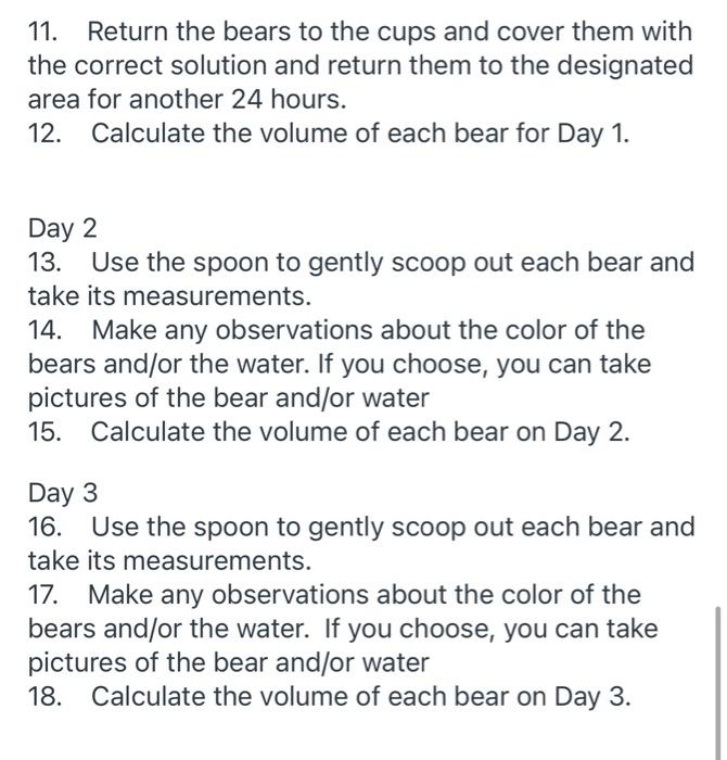 Solved Diffusion of Water "Osmosis" with Gummy Bears | Chegg.com