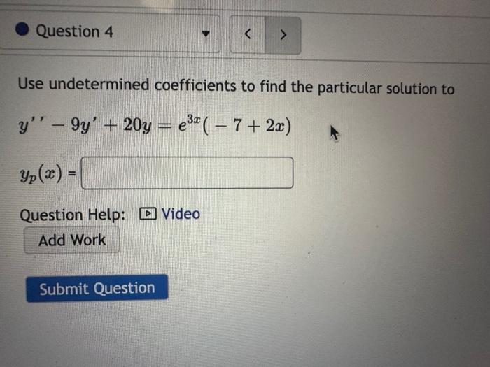 Solved Use undetermined coefficients to find the particular | Chegg.com