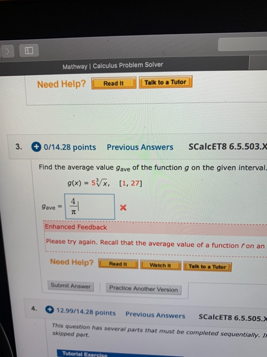 Solved Mathway | Calculus Problem Solver Need Help? Read It | Chegg.com