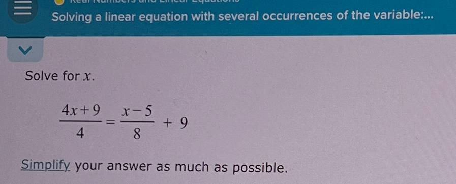 Solved Solving A Linear Equation With Several Occurrences Of