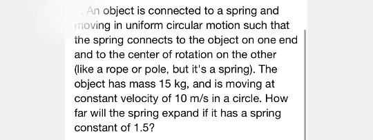Solved An object is connected to a spring and moving in | Chegg.com