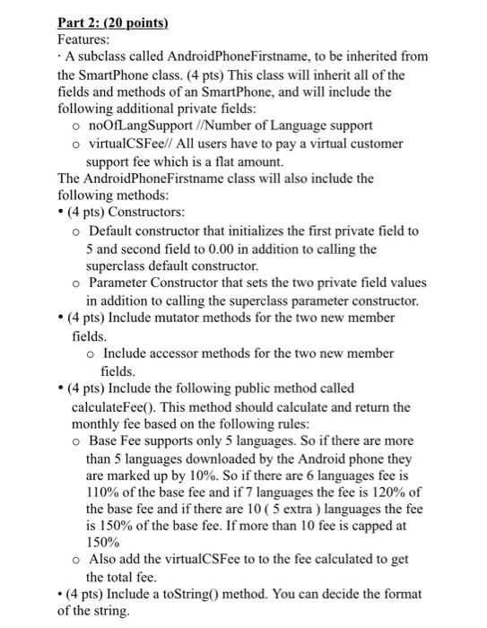 Solved Assignment 9 (Inheritance). There are four parts. | Chegg.com
