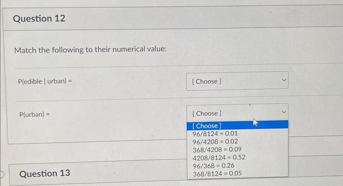 Solved Match the following to their numerical value: | Chegg.com