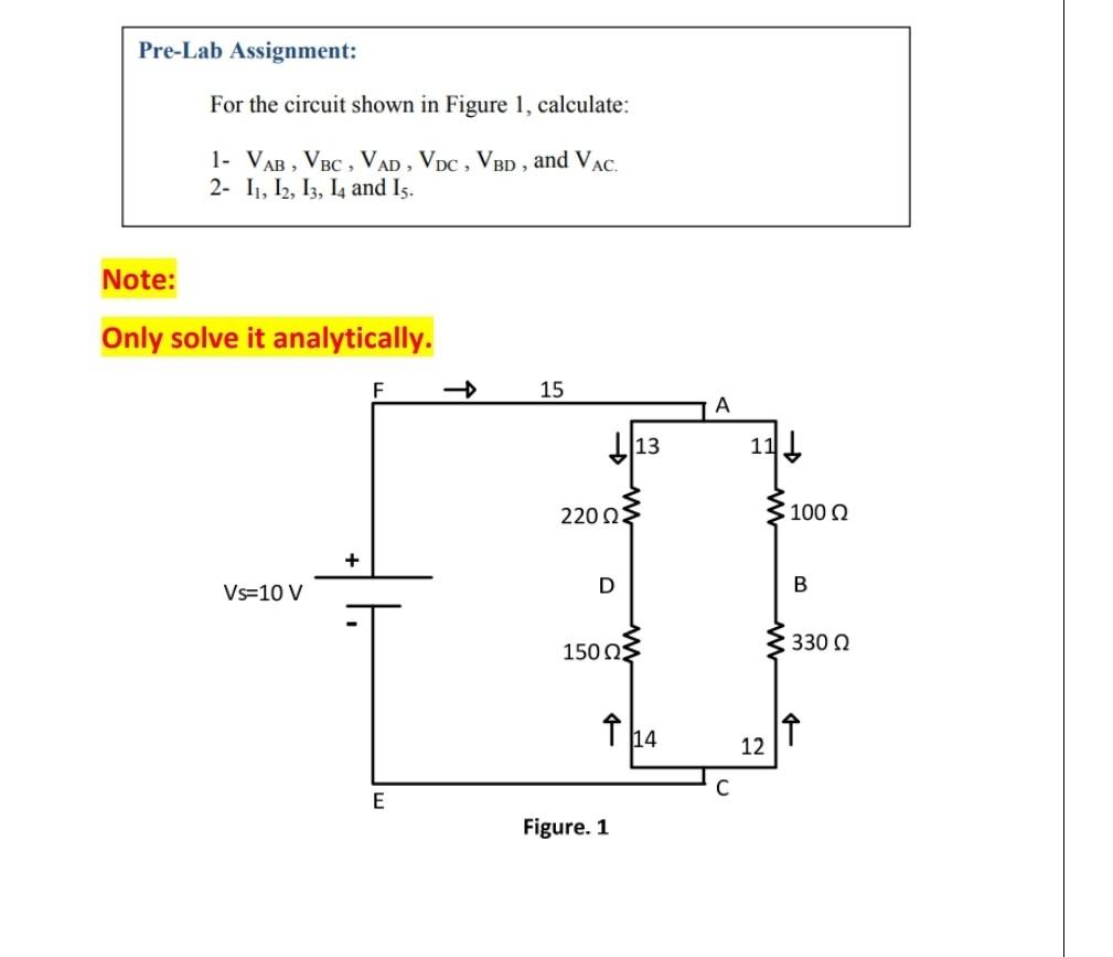 Solved Pre-Lab Assignment: For the circuit shown in Figure | Chegg.com
