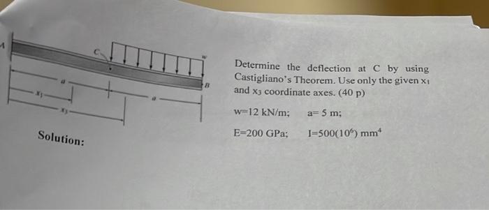 Solved Determine the deflection at C by using Castigliano's | Chegg.com