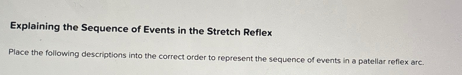 Solved Explaining the Sequence of Events in the Stretch | Chegg.com