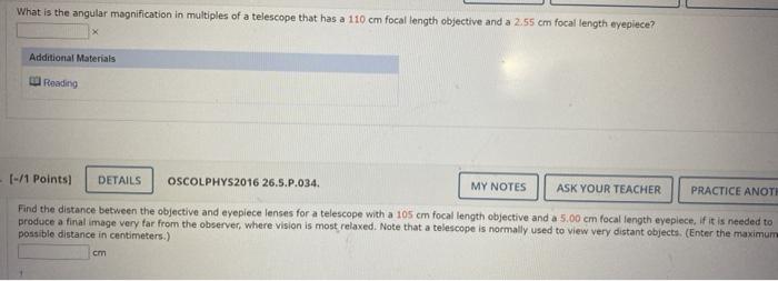 Solved What is the angular magnification in multiples of a | Chegg.com