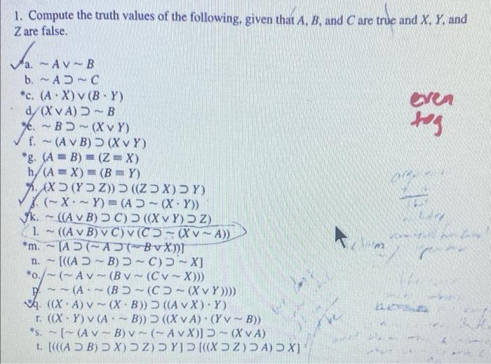 Solved Compute the truth values of the following, given that | Chegg.com