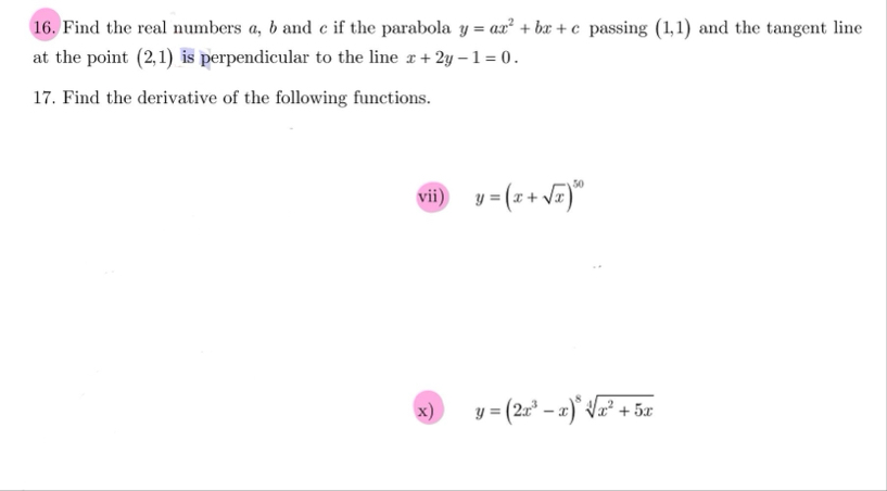Solved Find the real numbers a,b ﻿and c ﻿if the parabola | Chegg.com