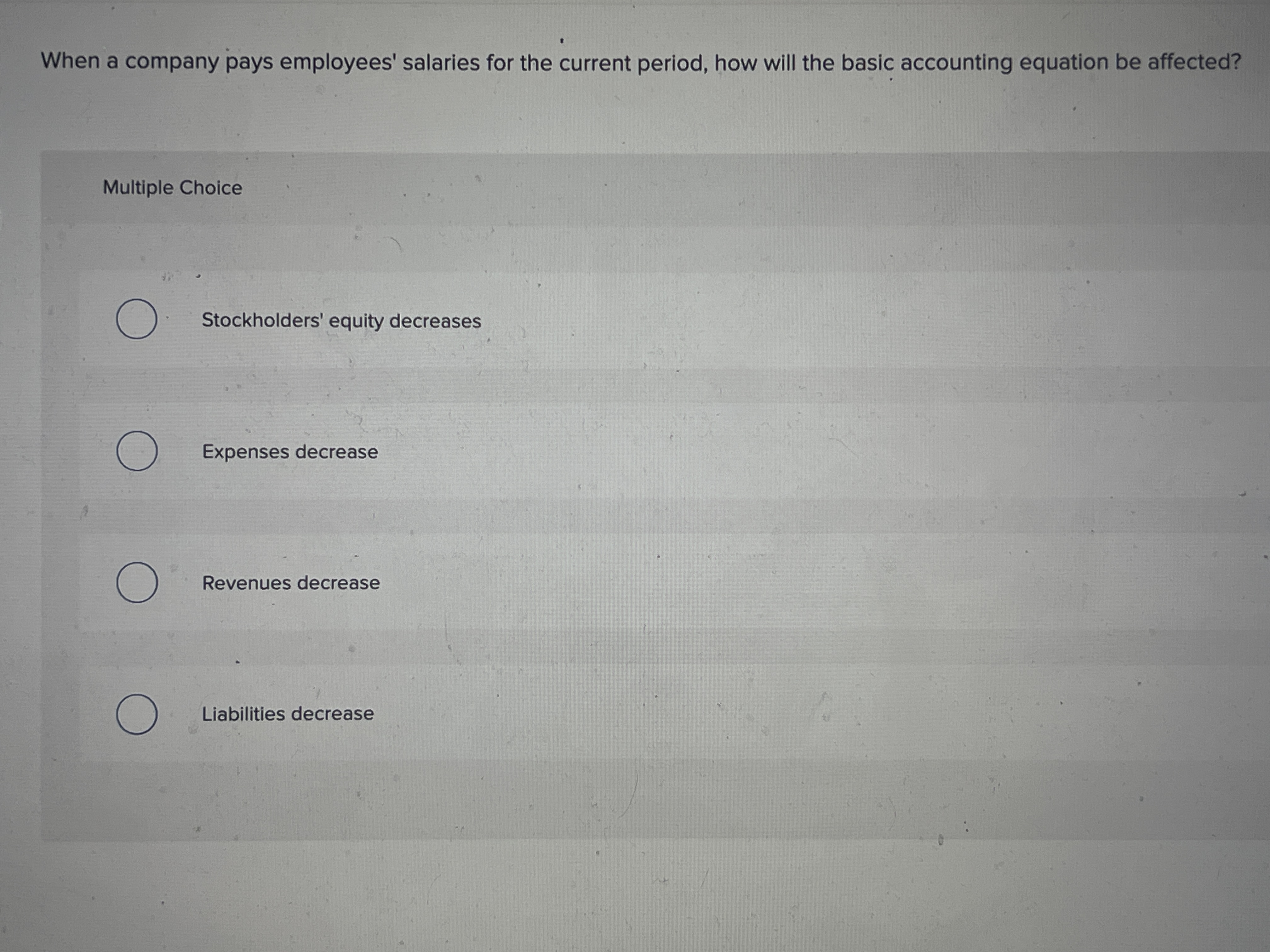Solved When a company pays employees' salaries for the | Chegg.com