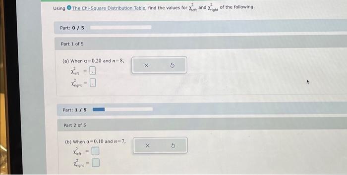 Solved Using And The Chi Square Distribution Table Find The 1601