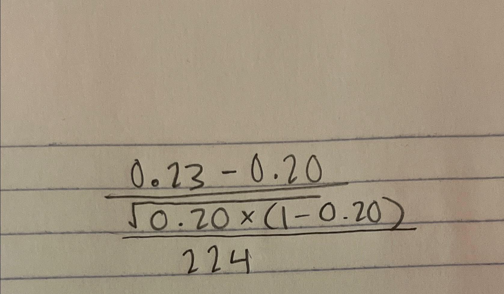 Solved 0.23-0.200.20×(1-0.20)2224 | Chegg.com
