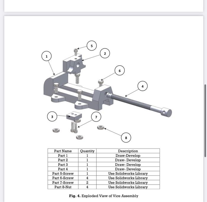 Solved ∗ Draw and assemble the parts of the given vice using | Chegg.com