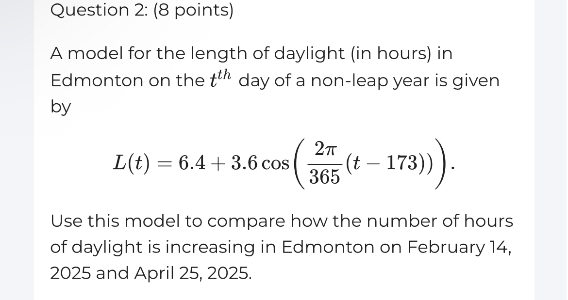 Solved Question 2: (8 points)A model for the length of | Chegg.com Solved Question 2: (8 points)A model for the length of | Chegg.com
