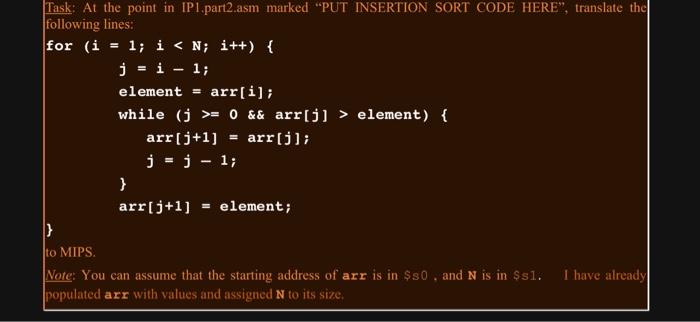 Solved Task: At the point in IP1.part2.asm marked "PUT | Chegg.com