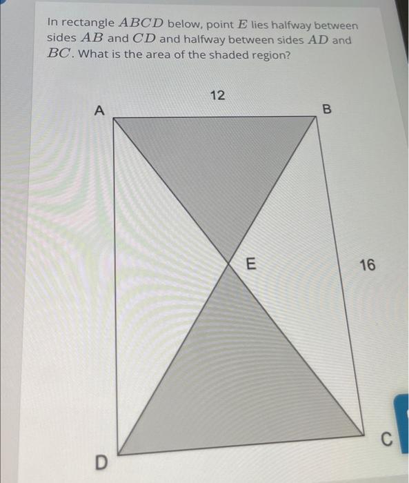 Solved In Rectangle Abcd Below Point Elies Halfway Between