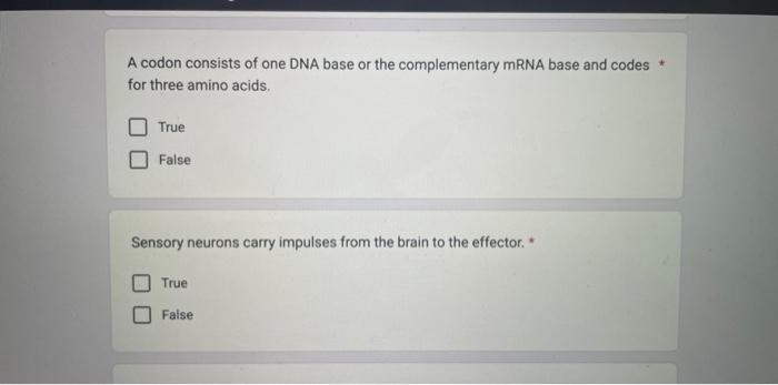 Solved A codon consists of one DNA base or the complementary | Chegg.com
