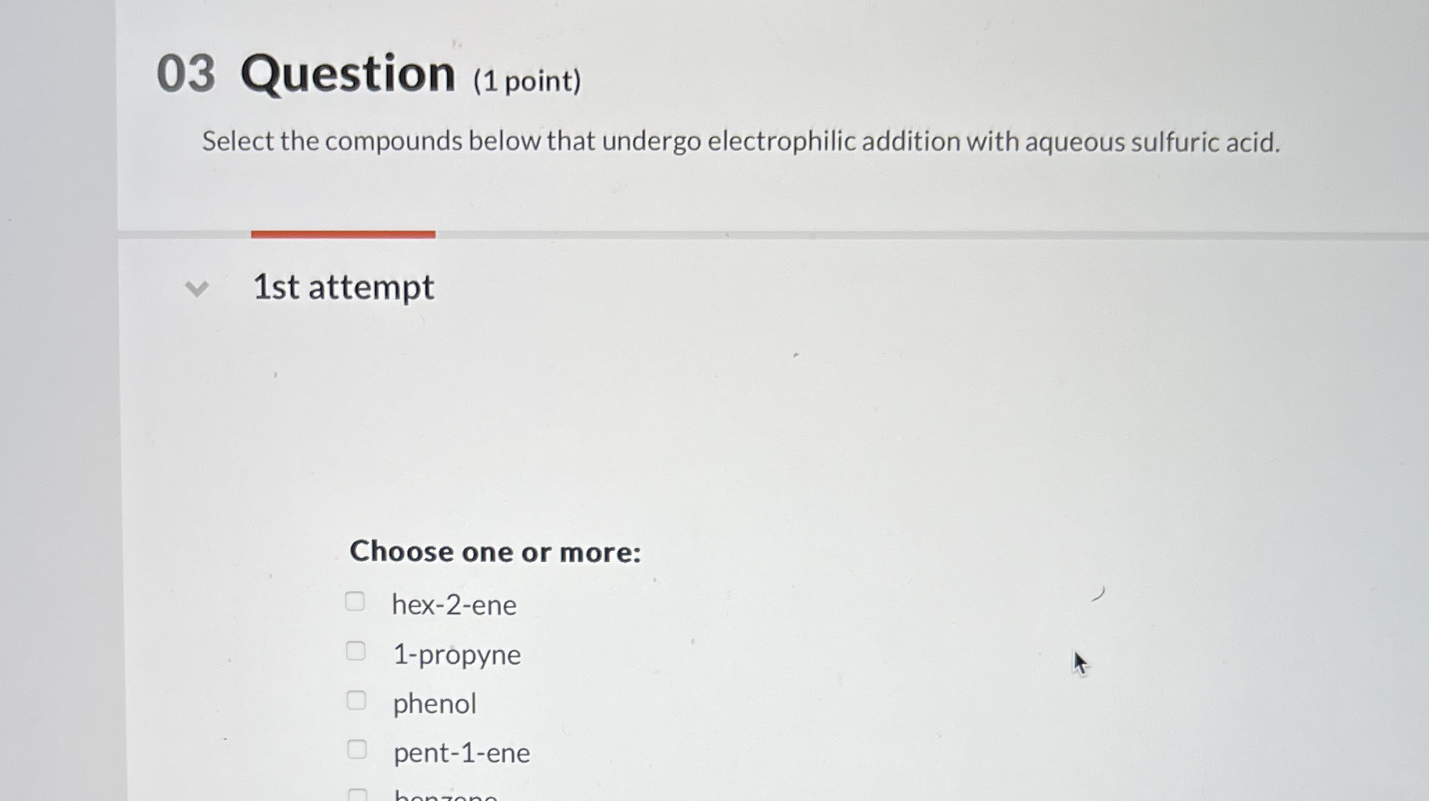 Solved 03 ﻿Question (1 ﻿point)Select the compounds below | Chegg.com