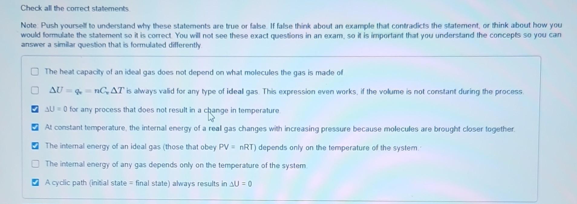Solved Check all the correct statements Note: Push yourself | Chegg.com