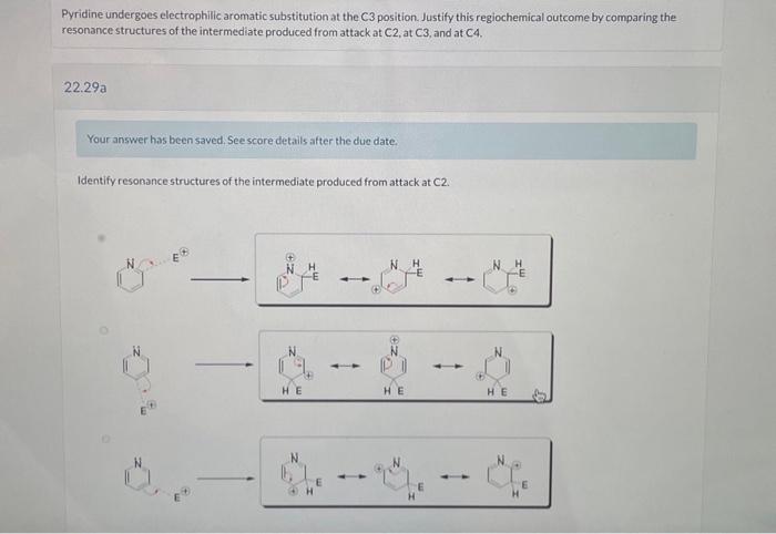 Solved Pyridine undergoes electrophilic aromatic | Chegg.com
