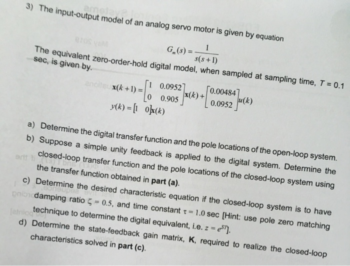 Solved what about the calculation for pole location in part | Chegg.com