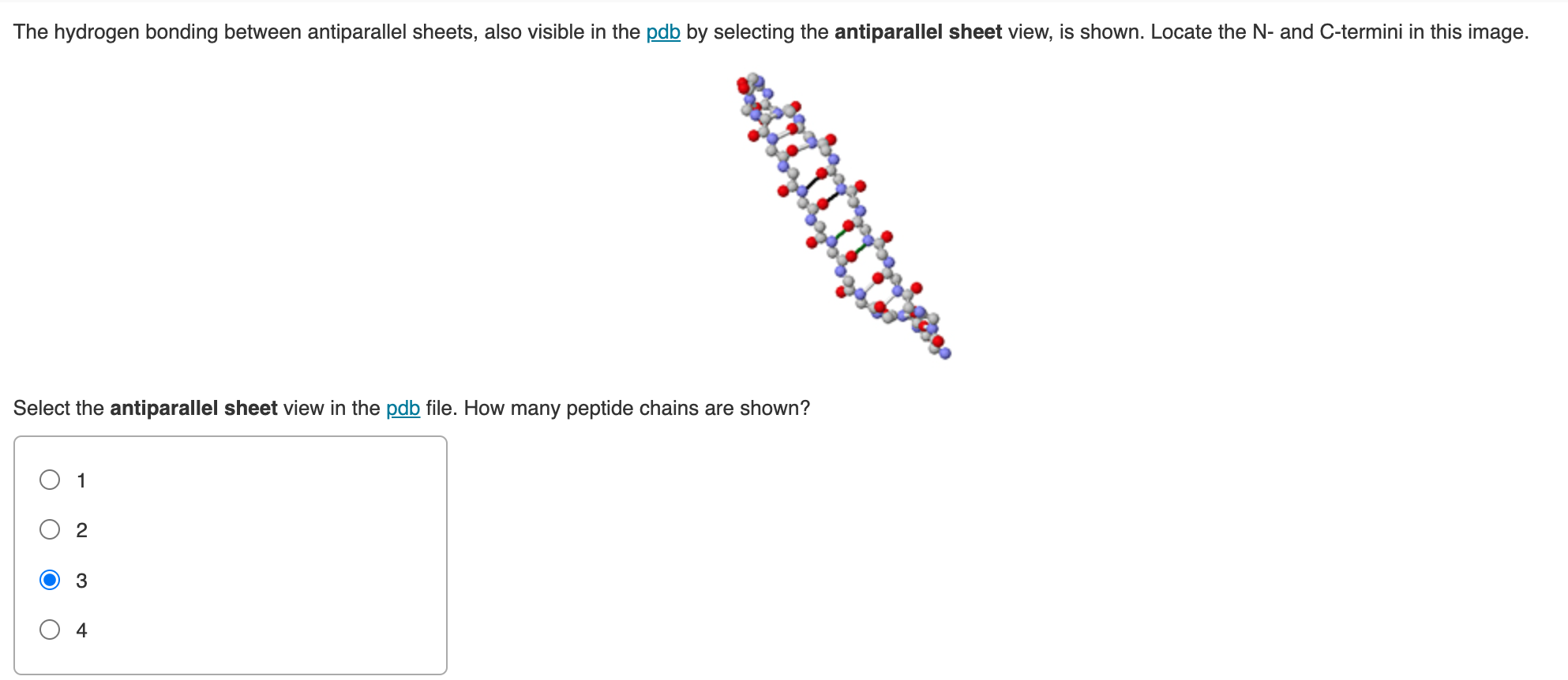 Solved The hydrogen bonding between antiparallel sheets, | Chegg.com