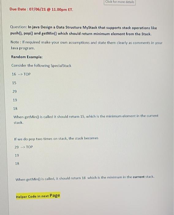 Solved Click for more details Due Date : 07/06/21 @ 11.00pm | Chegg.com