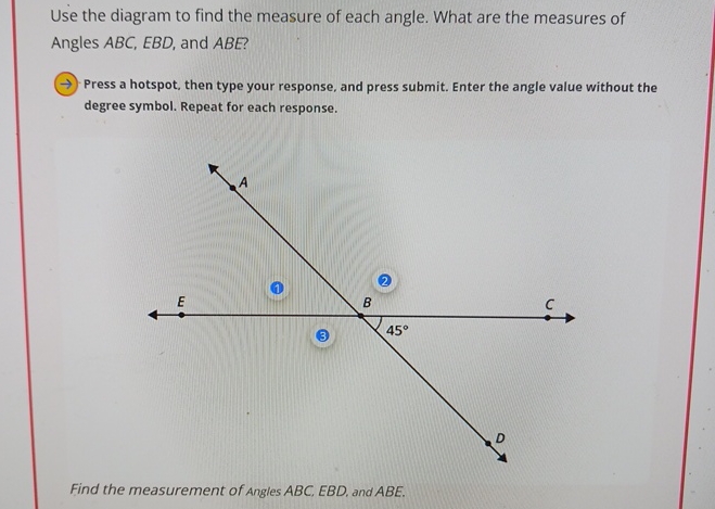 Solved Use the diagram to find the measure of each angle. | Chegg.com