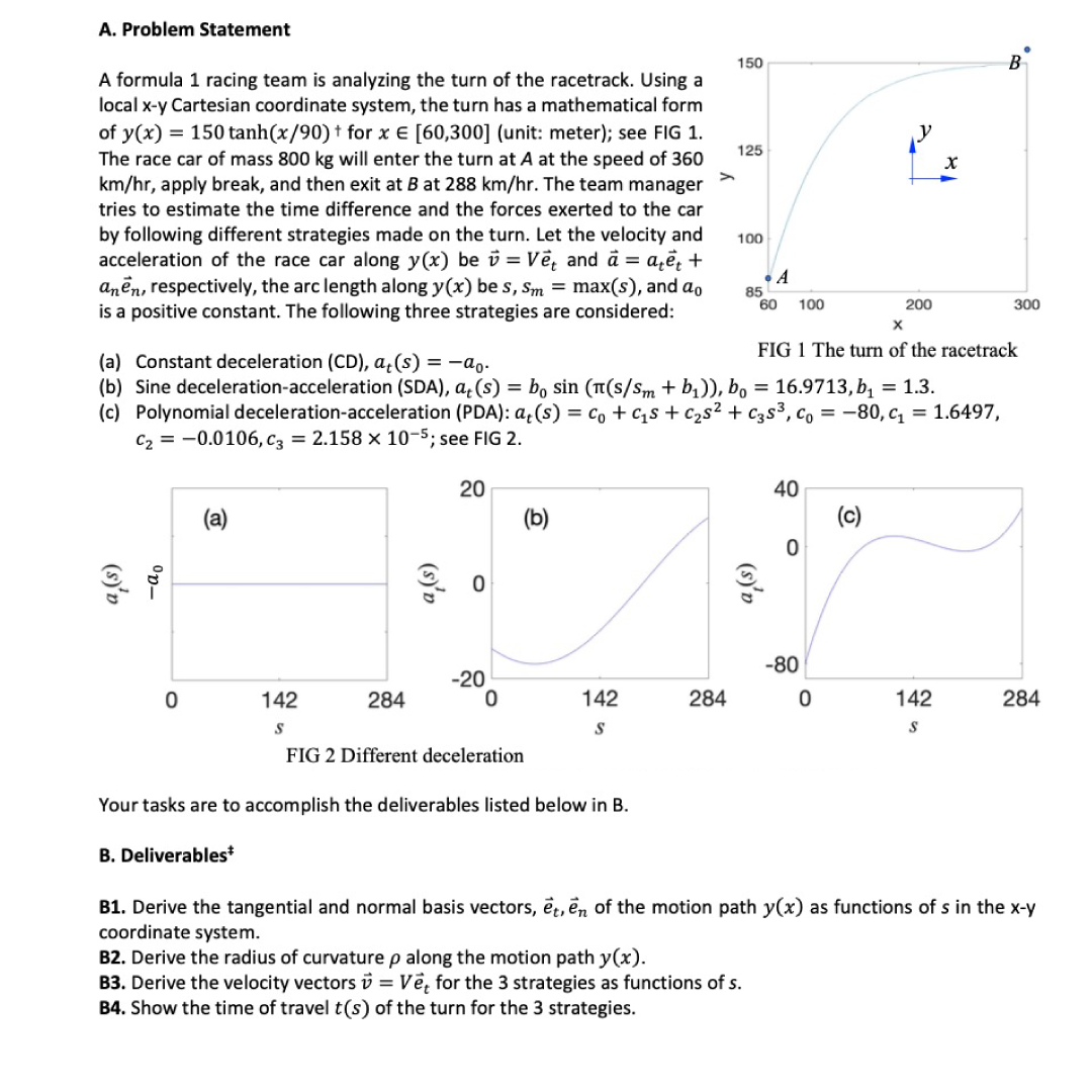 Solved A. ﻿Problem StatementA formula 1 ﻿racing team is | Chegg.com