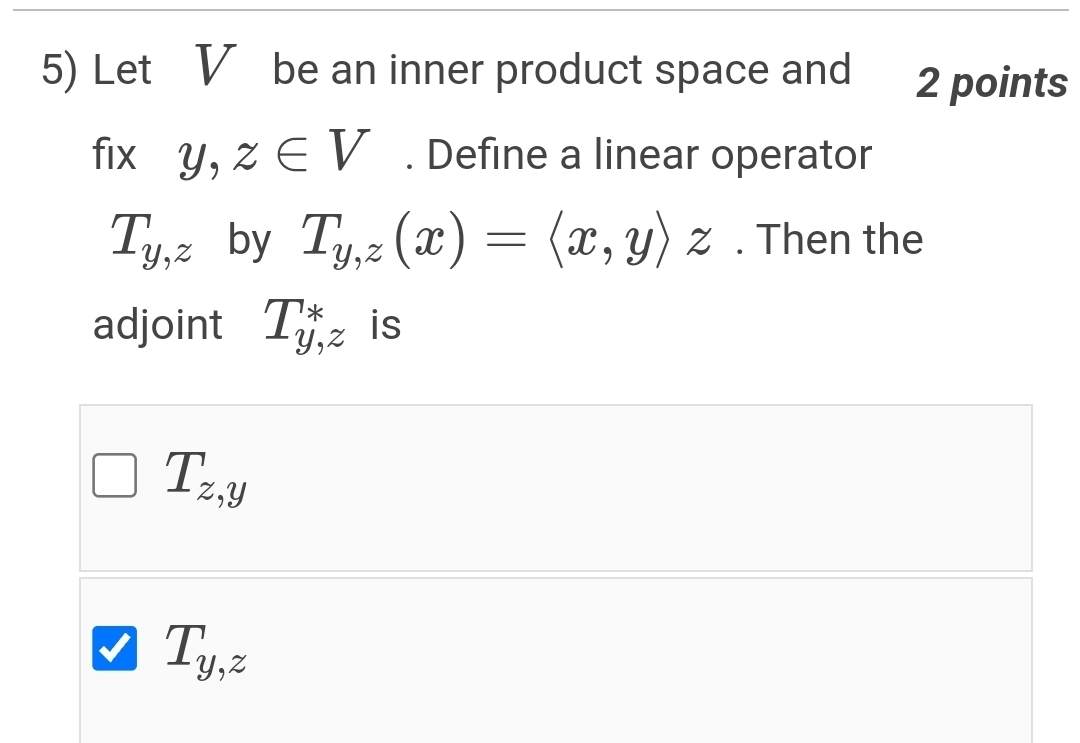 Solved Let V ﻿be an inner product space and2 ﻿pointsfix | Chegg.com