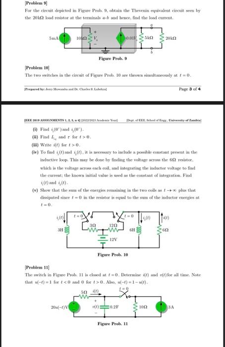 Solved [Problema 9] For the circuit depicted in Figure Prob. | Chegg.com