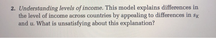 2. Understanding levels of income. This model | Chegg.com