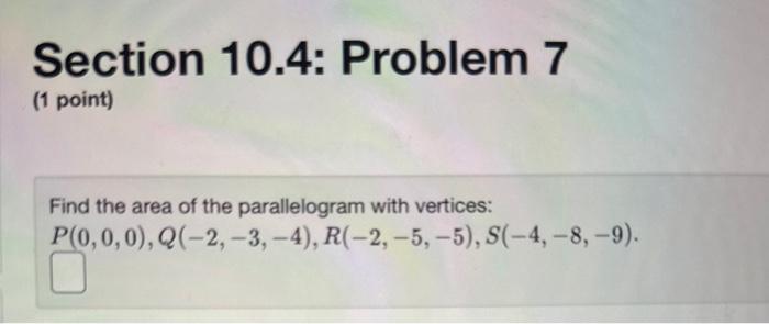 Solved Section 10.4: Problem 6 (1 point) Find the area of | Chegg.com