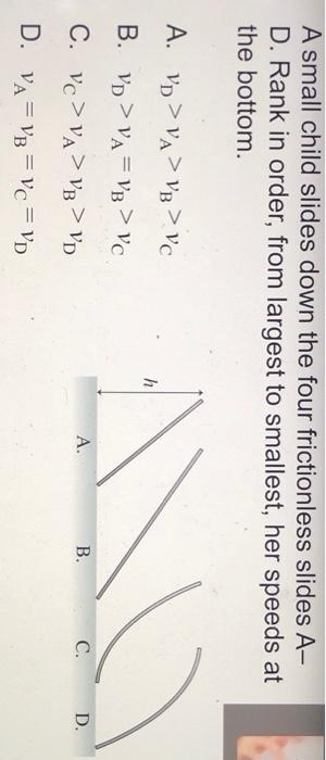 Solved A small child slides down the four frictionless | Chegg.com