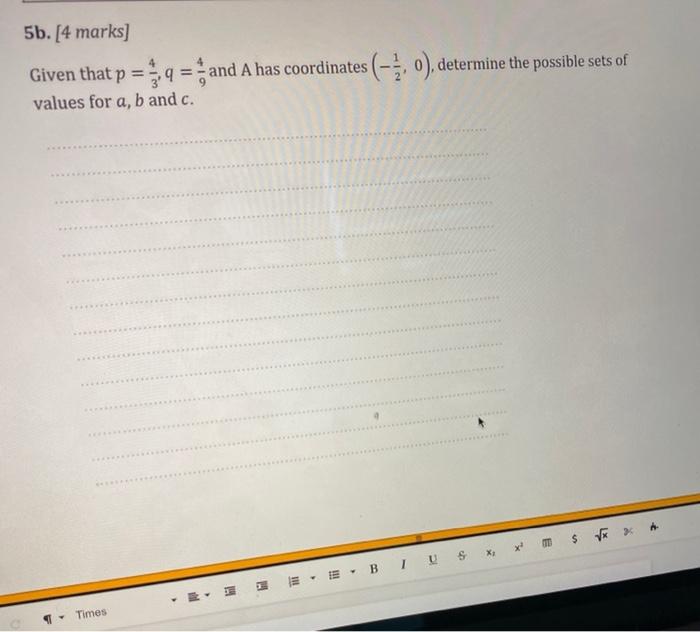 Solved 5b. [4 marks) Given that p = 3,9 = and A has | Chegg.com