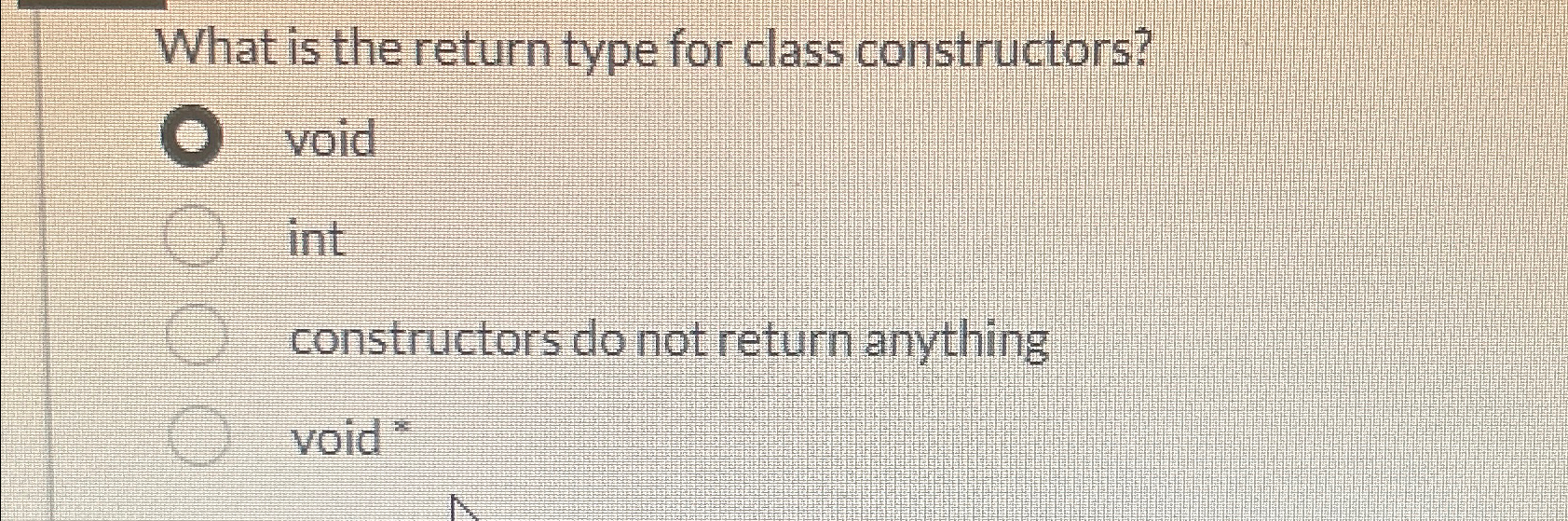 Solved What is the return type for class | Chegg.com
