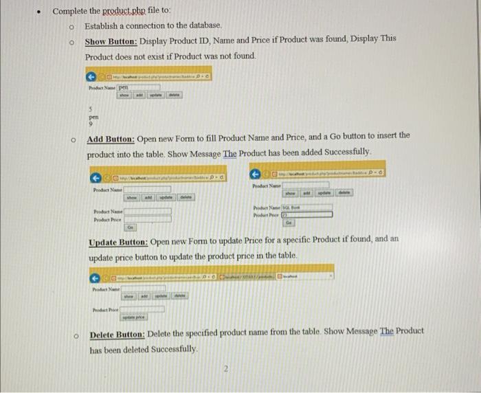 Solved - Create Database called Products. - Create one table | Chegg.com