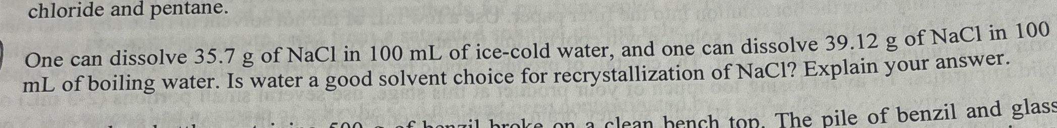 Solved chloride and pentane.One can dissolve 35.7 ﻿g of NaCl | Chegg.com