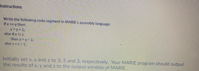 Solved Instructions Write the following code segment in | Chegg.com
