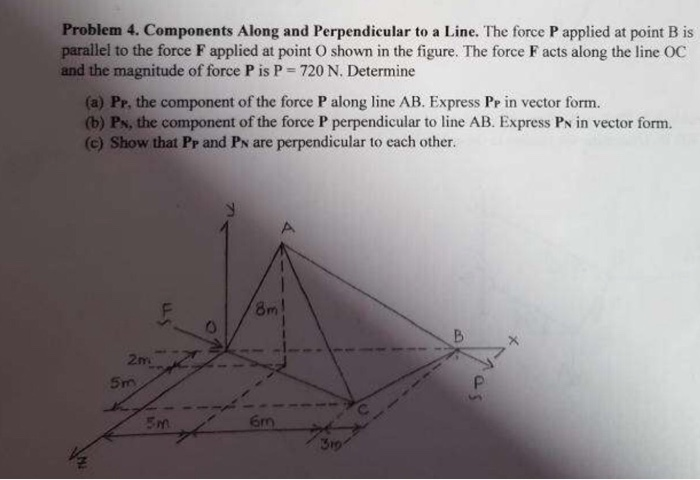 Solved Problem 4. Components Along and Perpendicular to a | Chegg.com