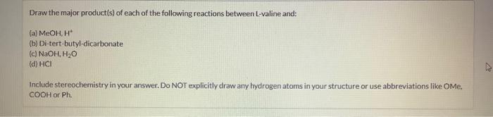 Solved Draw The Major Product S Of Each Of The Following